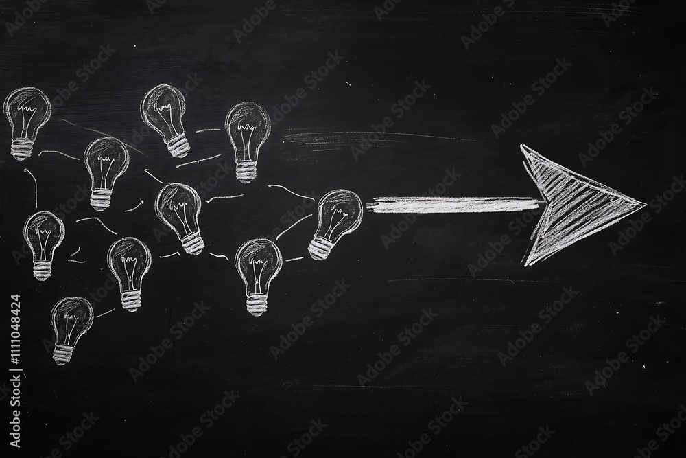 Innovation and teamwork concept featuring interconnected chalk-drawn ...