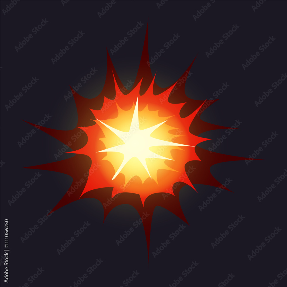 Explosion. Bomb frame for text. Military symbol. Weapon dynamite boom ...