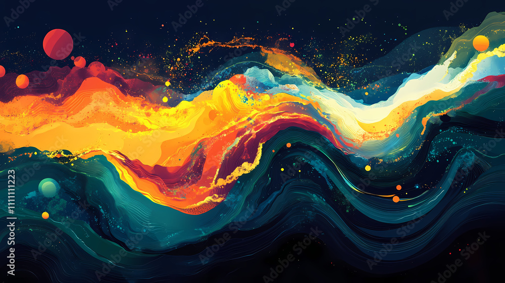 Vibrant schematic illustrating earthquake rupture with colorful seismic ...
