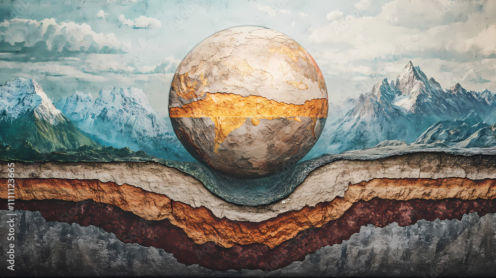 Cross Section Of Earth Revealing Its Layered Composition And Tectonic