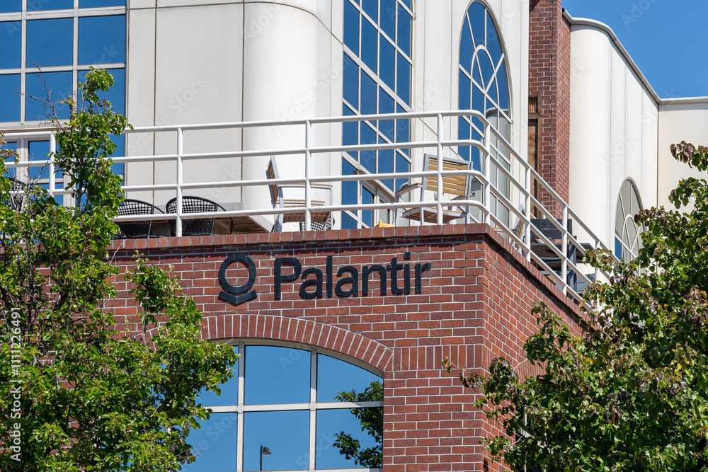 Palantir Technologies office in Palo Alto, California, USA, June 8 ...
