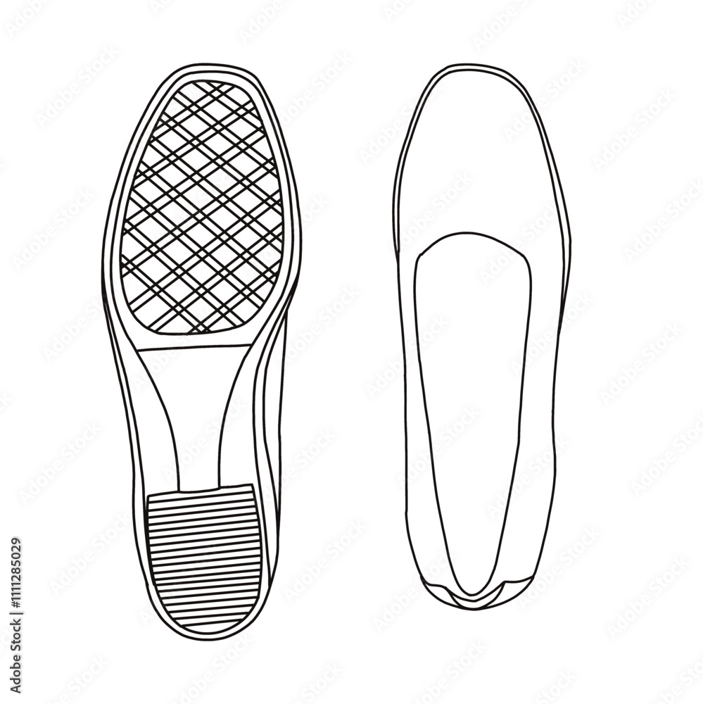 Women's Slip On Lug Sole Loafers, Business Casual Shoes Line art ...