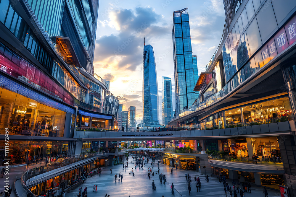 Thriving Urban Oasis: Modern Mixed-Use Hub with Vibrant Architecture ...
