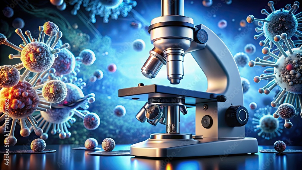 Microorganism under a microscope, bacteria, cells, microscopic, science ...