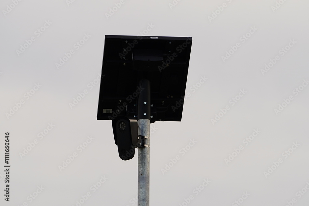 Flock safety police law enforcement license plate reader set up outside ...