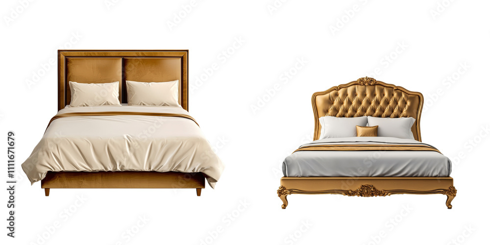 Luxurious golden beds with elegant designs, perfect for stylish bedroom ...