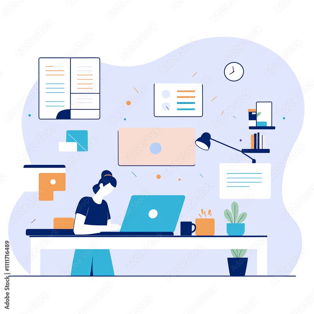 Concept illustrations of remote work, showcasing its benefits ...