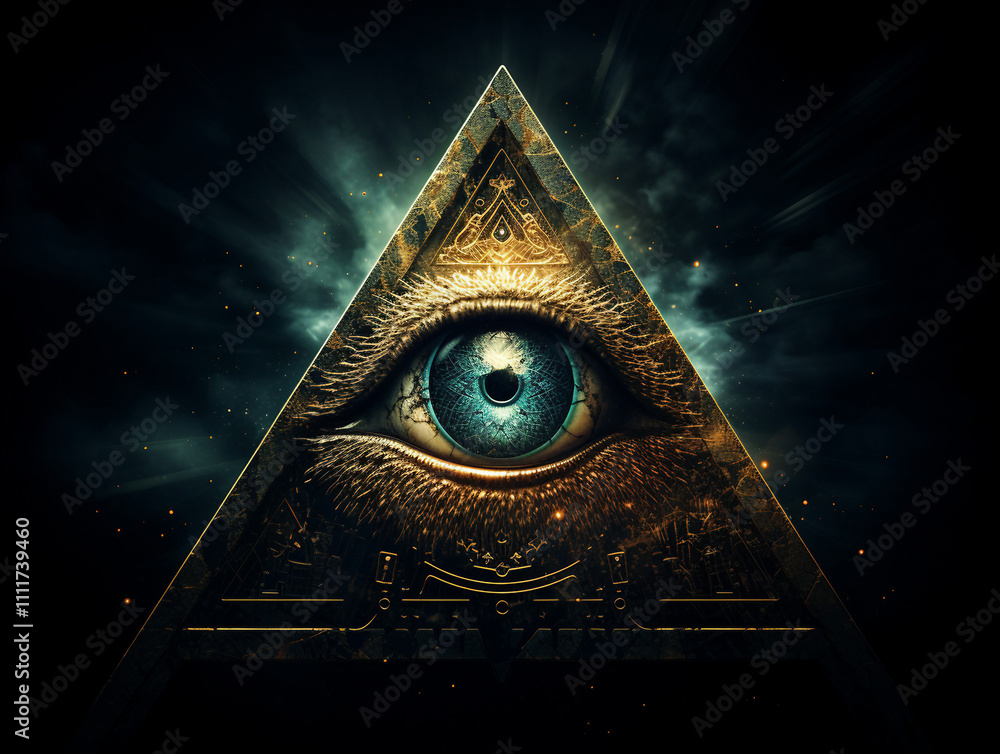 All seeing eye, pyramid, esoteric, occult, mystery, wisdom, knowledge ...