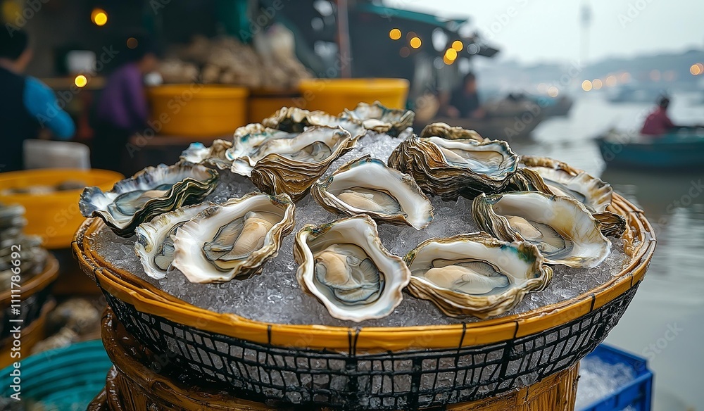 AI generator image of seaside, fishermen just caught fresh and fat ...