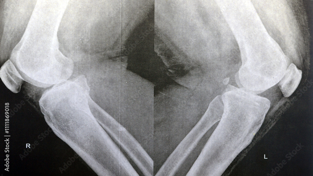 Plain x-ray of the knee showing apparent joint osteoarthritis according ... Plain x-ray of the knee showing apparent joint osteoarthritis according ...