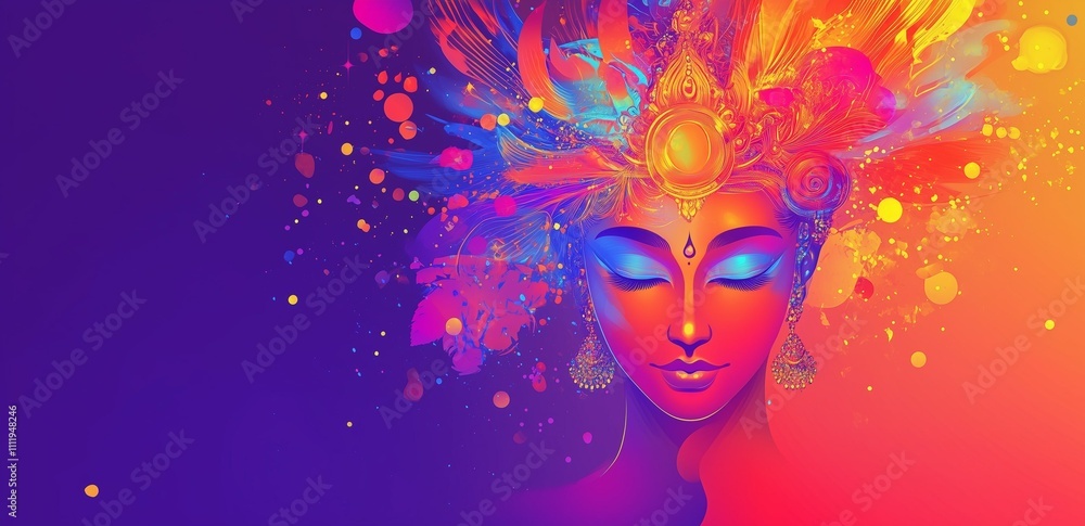 Maa durga greeting card design. India celebrating birthday of Maa durga ...