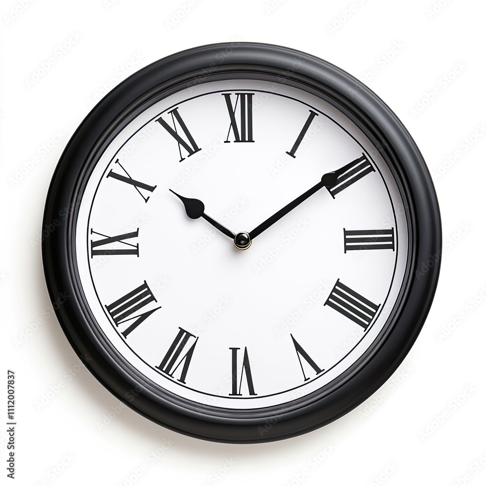 Classic wall clock with Roman numerals displaying time elegantly in a ...