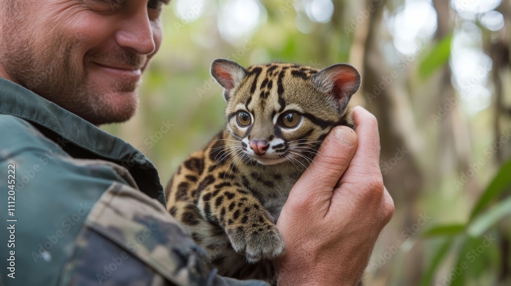 Species reintroduction team releasing rehabilitated animals into a ...