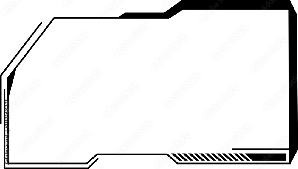 Futuristic HUD frames, borders text box game menu ui panel. Line tech ...