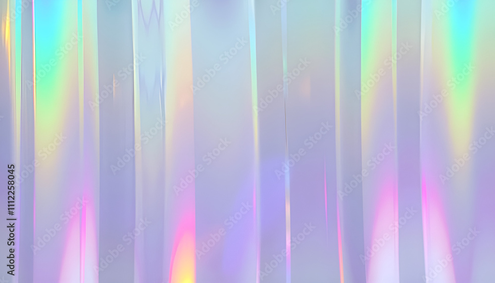 Prismatic light effects with rainbow hues refracted through crystal ...