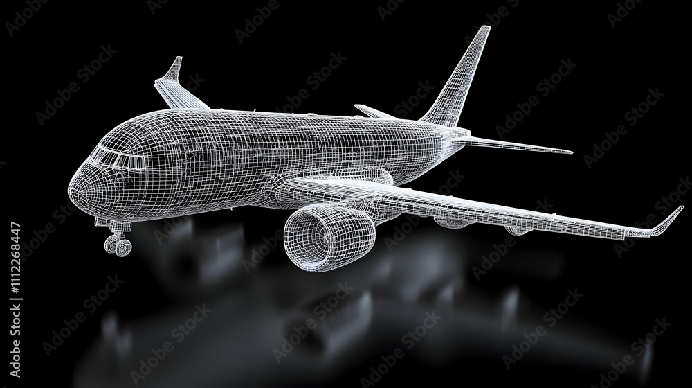 Airplane Design: CAD Model of a Jet Airliner's Structure Stock ...