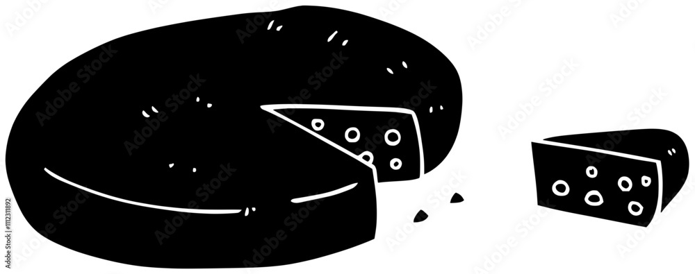 food illustration cheddar silhouette piece logo slice icon cheese ...