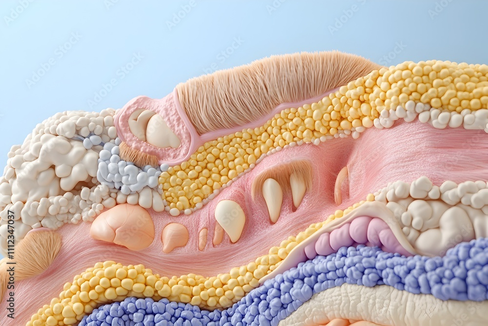 Detailed anatomical showcasing the intricate structures of the human ...