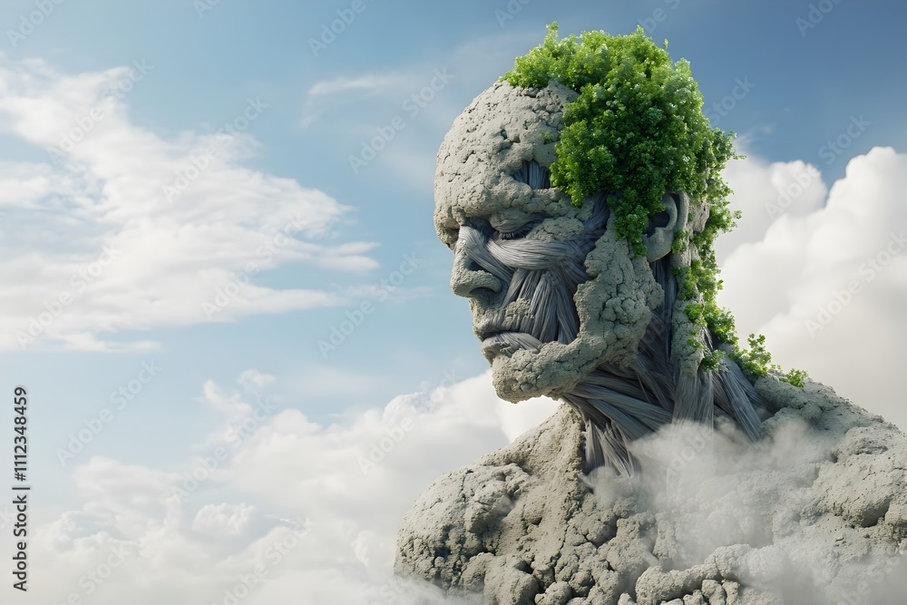 This surreal and unsettling image depicts the profound impact of ...