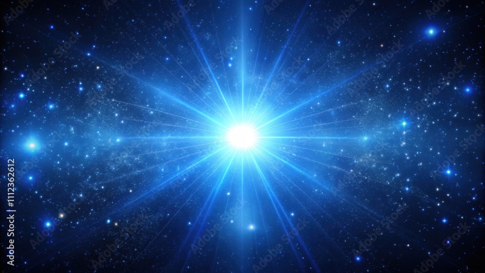 Glowing blue Rigel star in space, astronomy, celestial, night sky ...