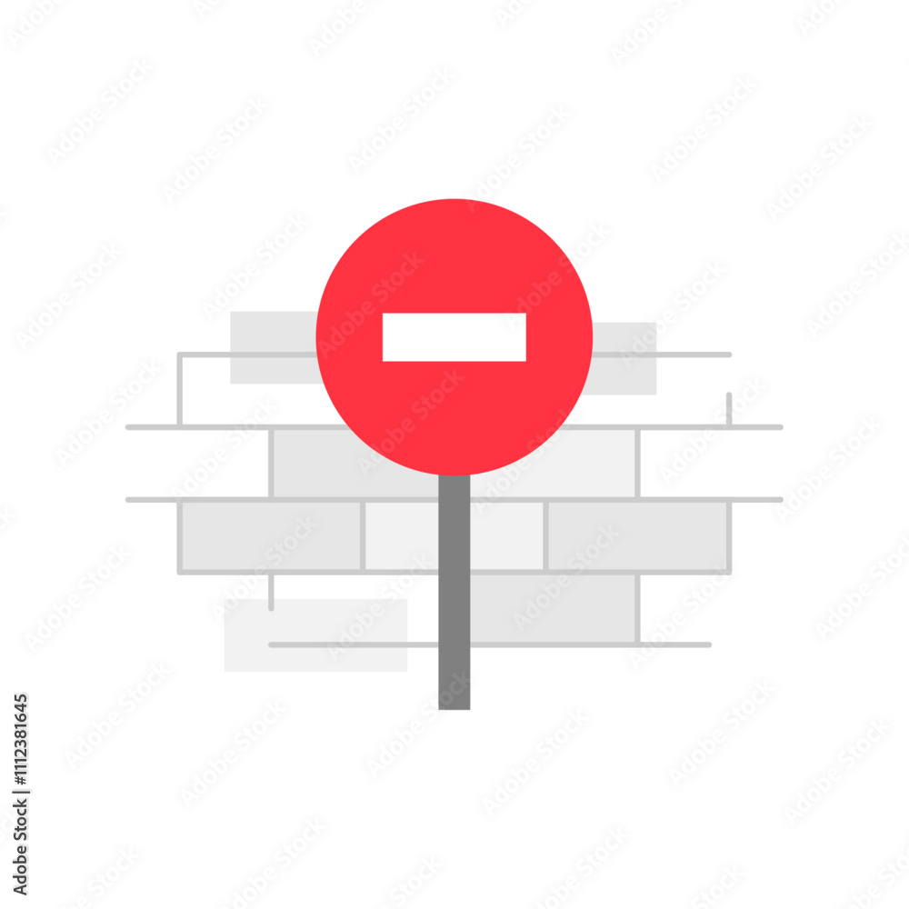 illustration depicting restricted or blocked access. Features a ...
