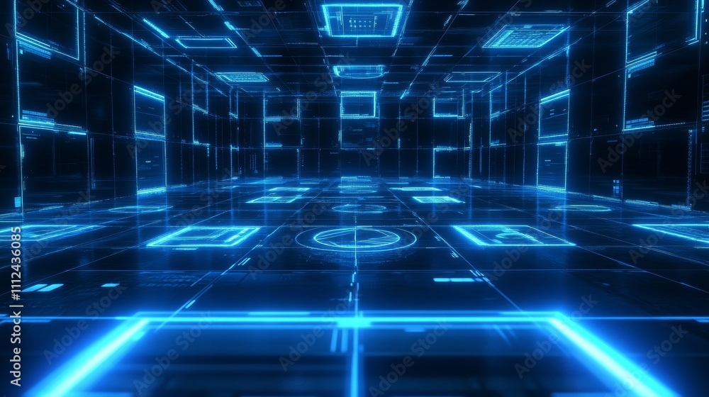 Blue eye cyber security concept background, abstract hi speed digital ...
