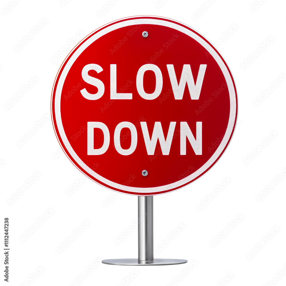 Round red warning sign isolated on white background, circular traffic ...