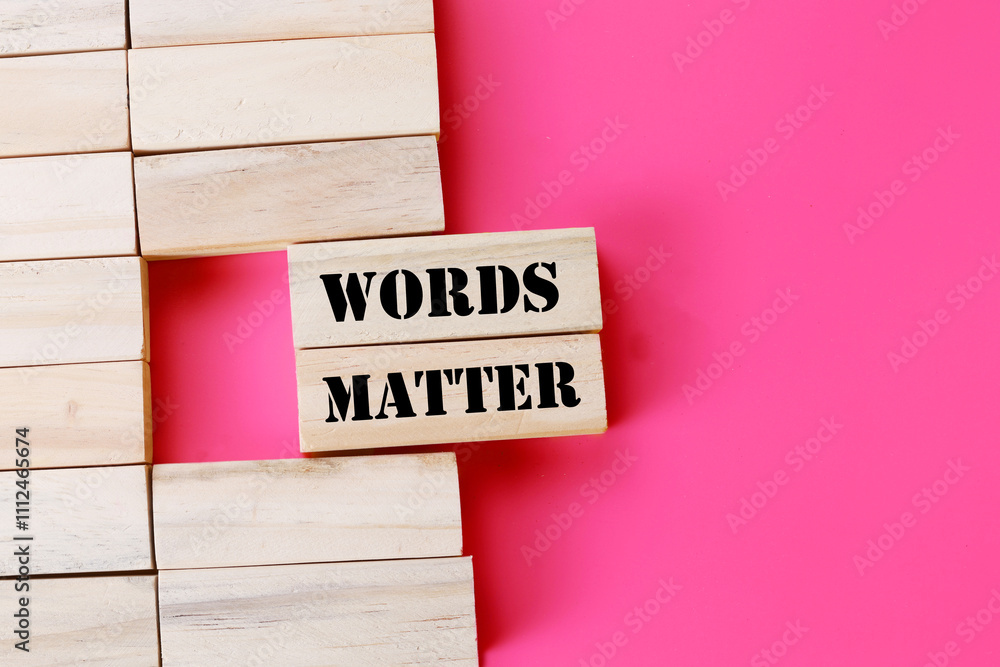 Words Matter symbol. Concept word Words Matter on wooden blocks ...