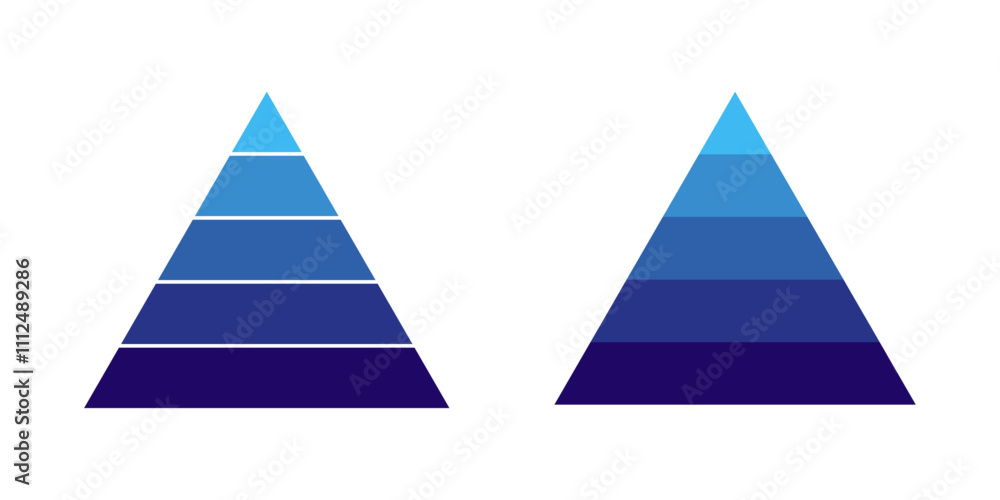 Pyramid chart graph infographics diagram icon vector. 5 tier pyramid ...
