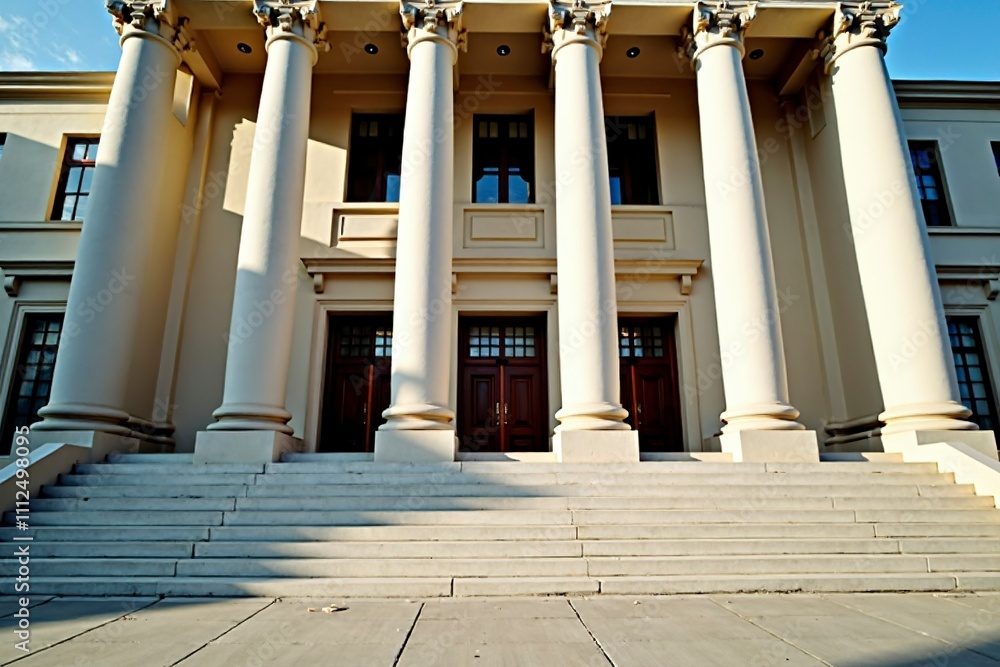 Courthouse building exterior with classical architecture, symbolizing ...