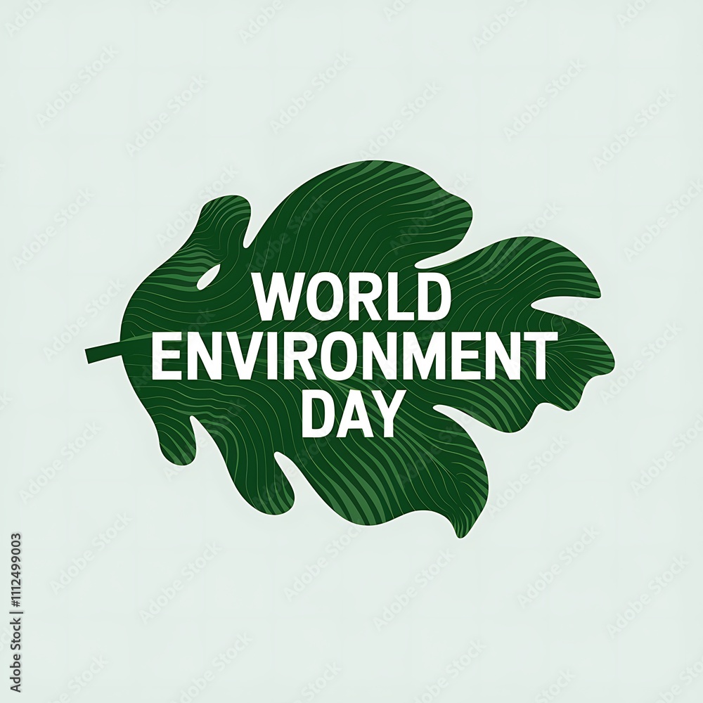 World Environment Day message on a stylized leaf Stock Illustration ...
