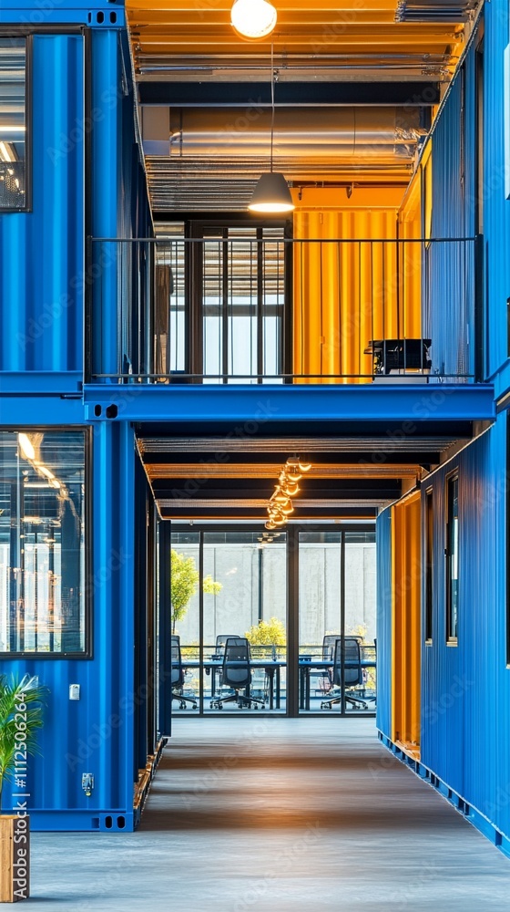 Innovative office space made from colorful shipping containers with ...
