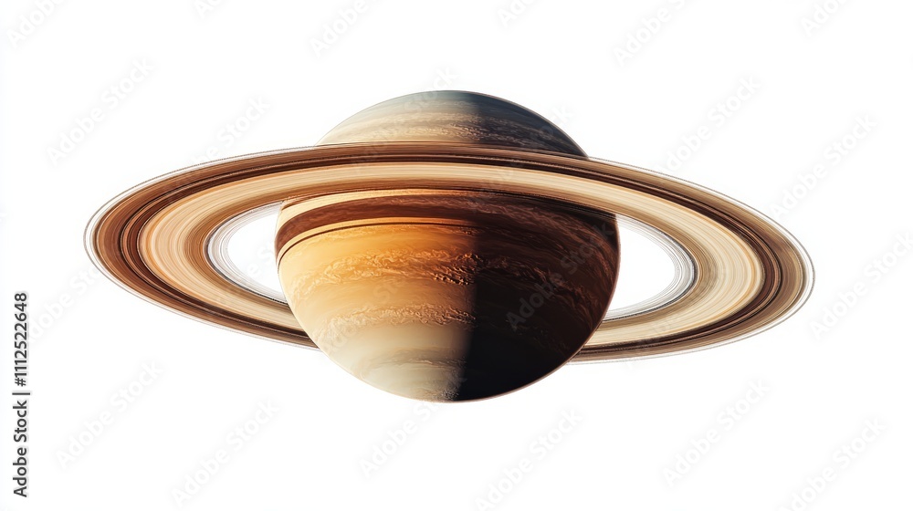 Saturn, emphasizing its iconic rings and unique surface features. The ...