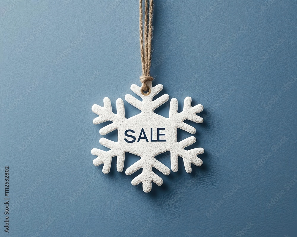 Acrylic art of a price tag shaped like a snowflake with bold SALE ...