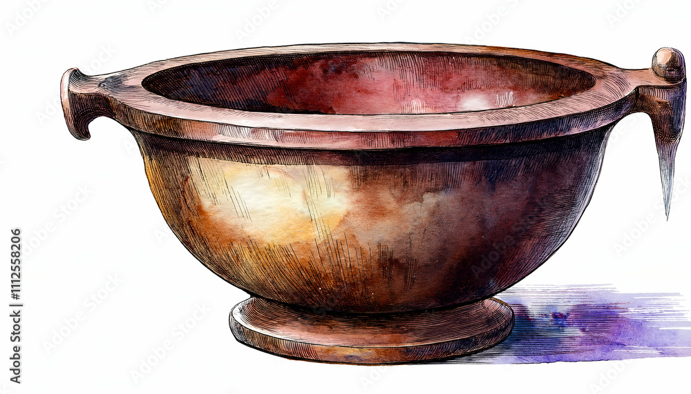 Crucible. isolated on white. watercolor clipart illustration with ...