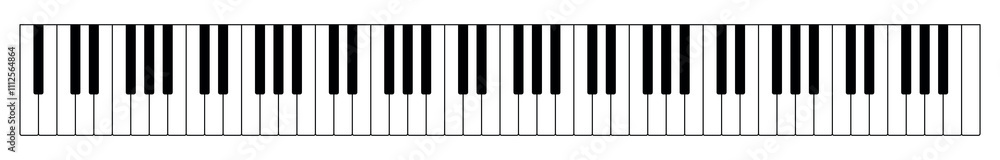 grand piano keyboard, vector illustration of musical keyboard layout ...