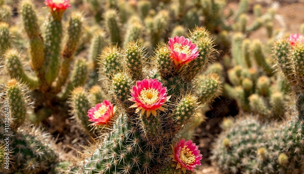 Cactus varieties and native succulent plants in the desert landscape ...