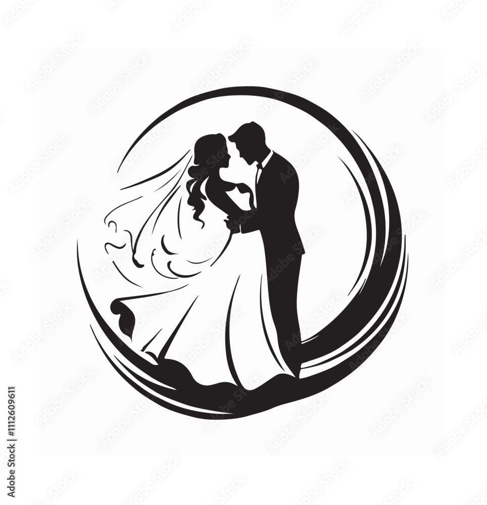 Bride And Groom Logo Vector. Wedding logo design template, marriage ...