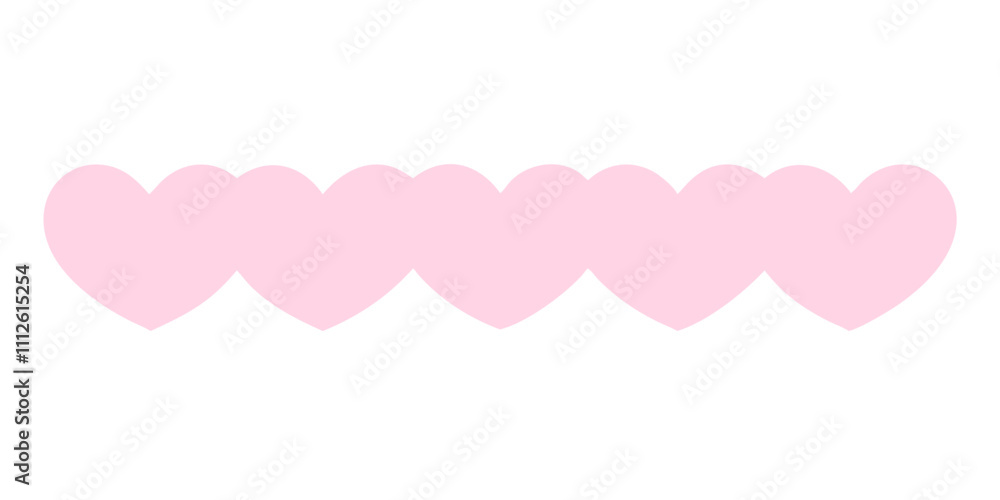 Pastel pink heart icons in horizontal row Stock Vector | Adobe Stock