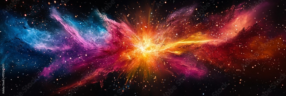 Supernova Eruption, a vibrant cosmic explosion scattering radiant ...
