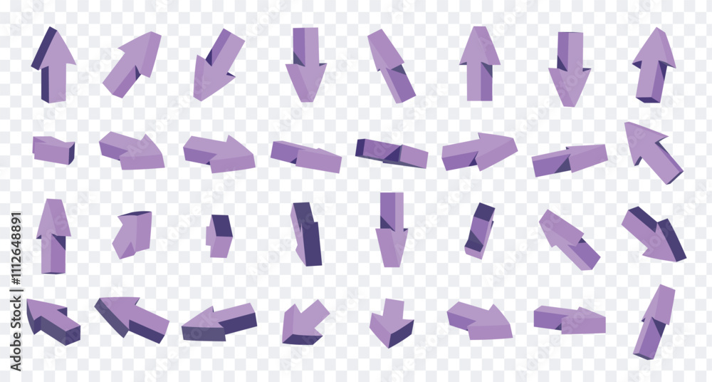 Set of isometric arrows. UI and UX design elements for website ...