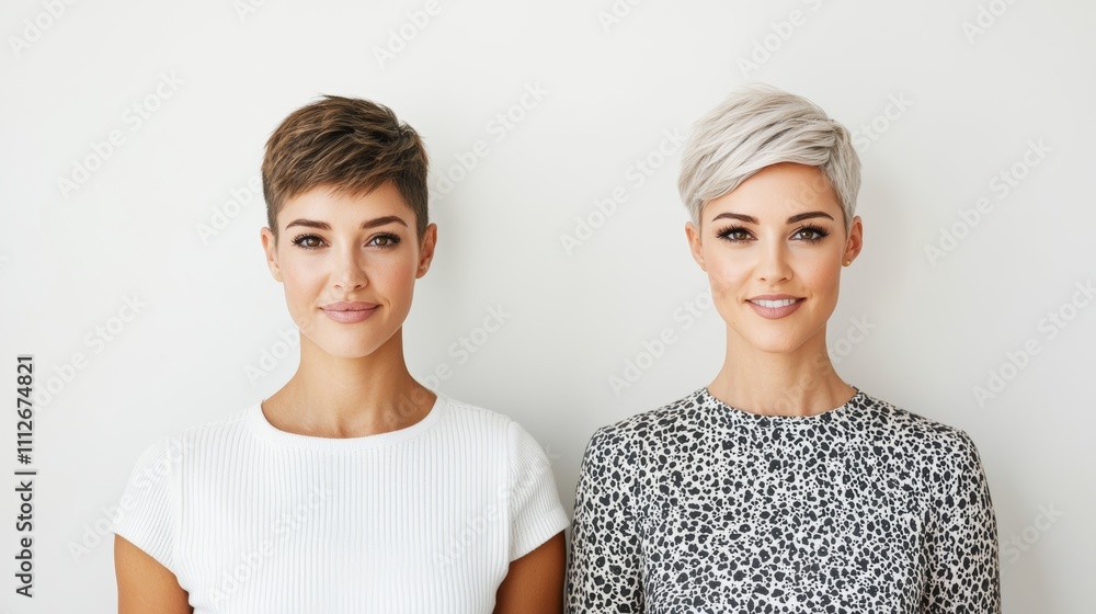 Before, After, Stunning Hair Transformation, A modern pixie cut, two ...