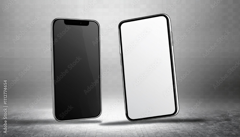 3D mobile phone with shadow on transparent background - stock vector ...