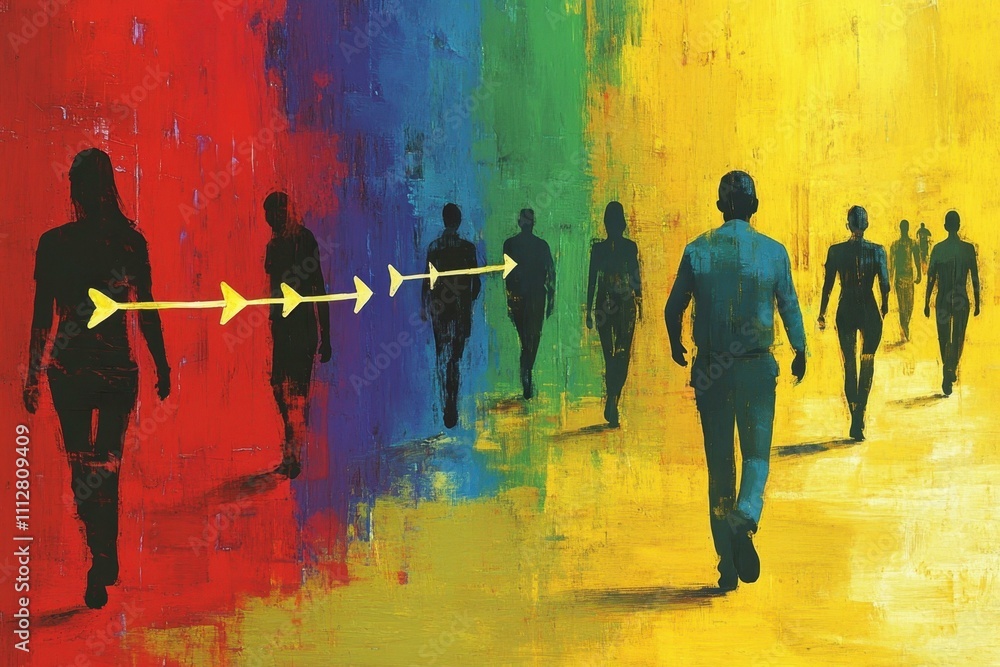 Safety precautions Illustration of simple figures at safe distance with ...