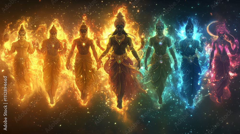 An awe-inspiring visualization of the ten avatars of Lord Vishnu ...