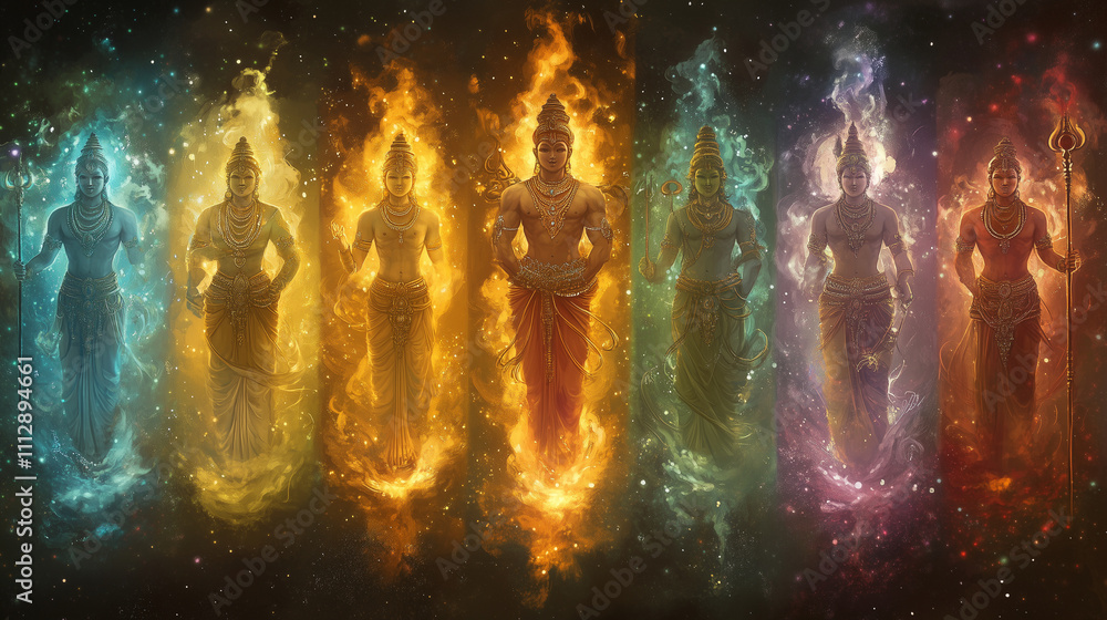 An awe-inspiring visualization of the ten avatars of Lord Vishnu ...