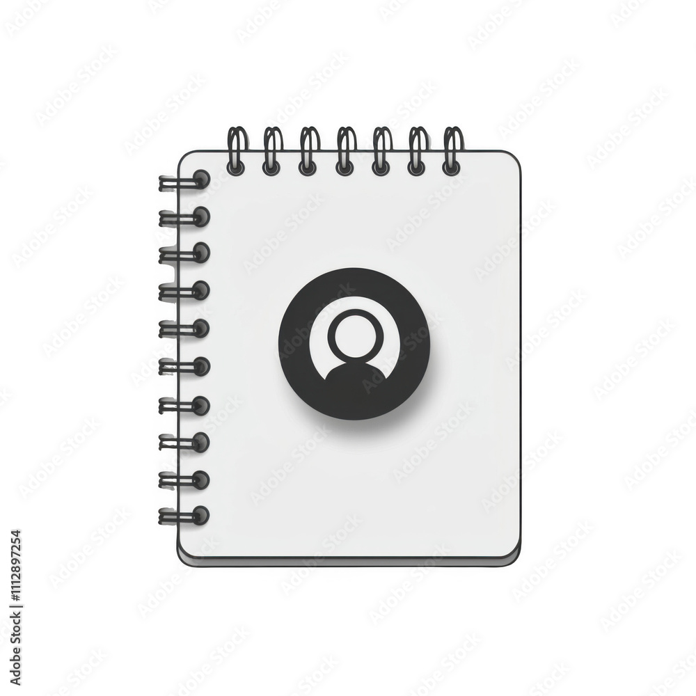Black Address Book icon png Minimalist flat icon, vector logo style ...