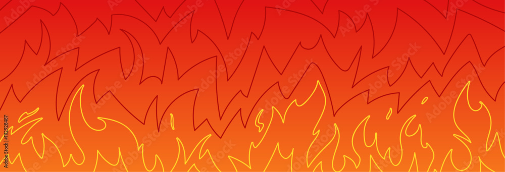 Fire outline background with flame effect. Red graphic heat and burning ...