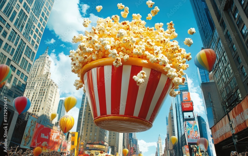 Popcorn Explosion Balloon A dynamic inflatable popcorn bucket balloon ...