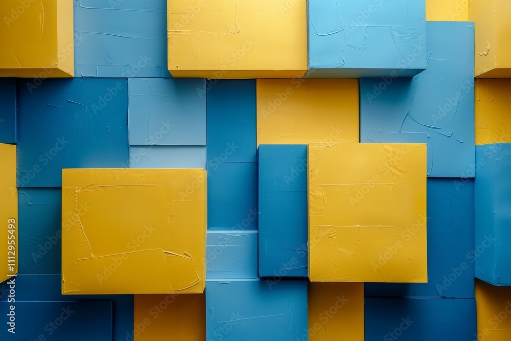 Colorful 2025 design with blue and yellow blocks for New Year ...